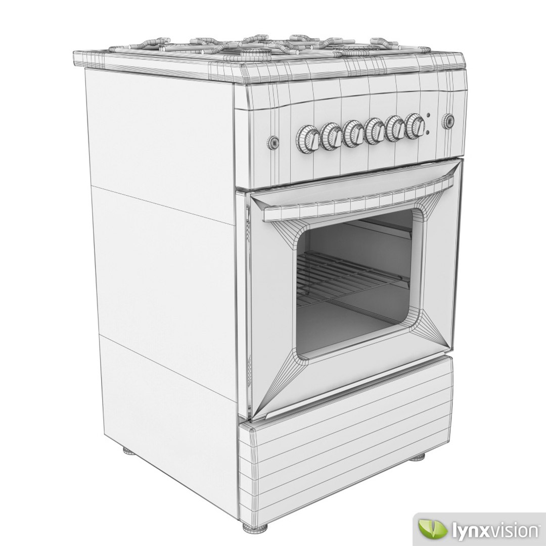 Freestanding Gas Cooker 3d Model
