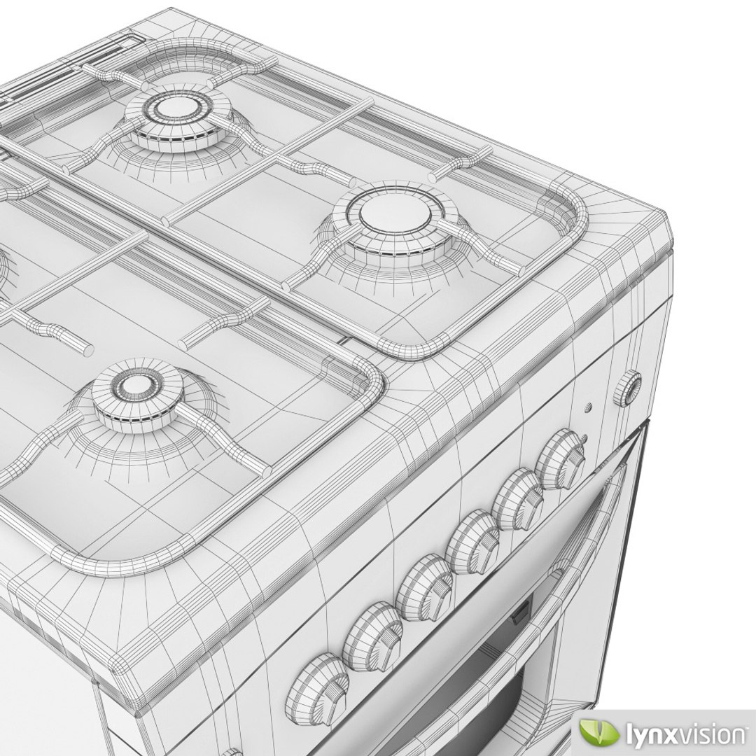 Freestanding Gas Cooker 3d Model