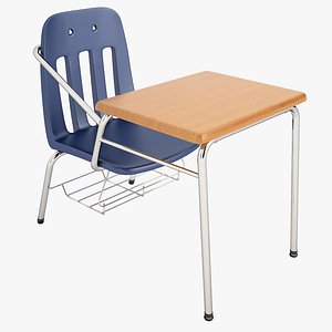 student desk school 3d model