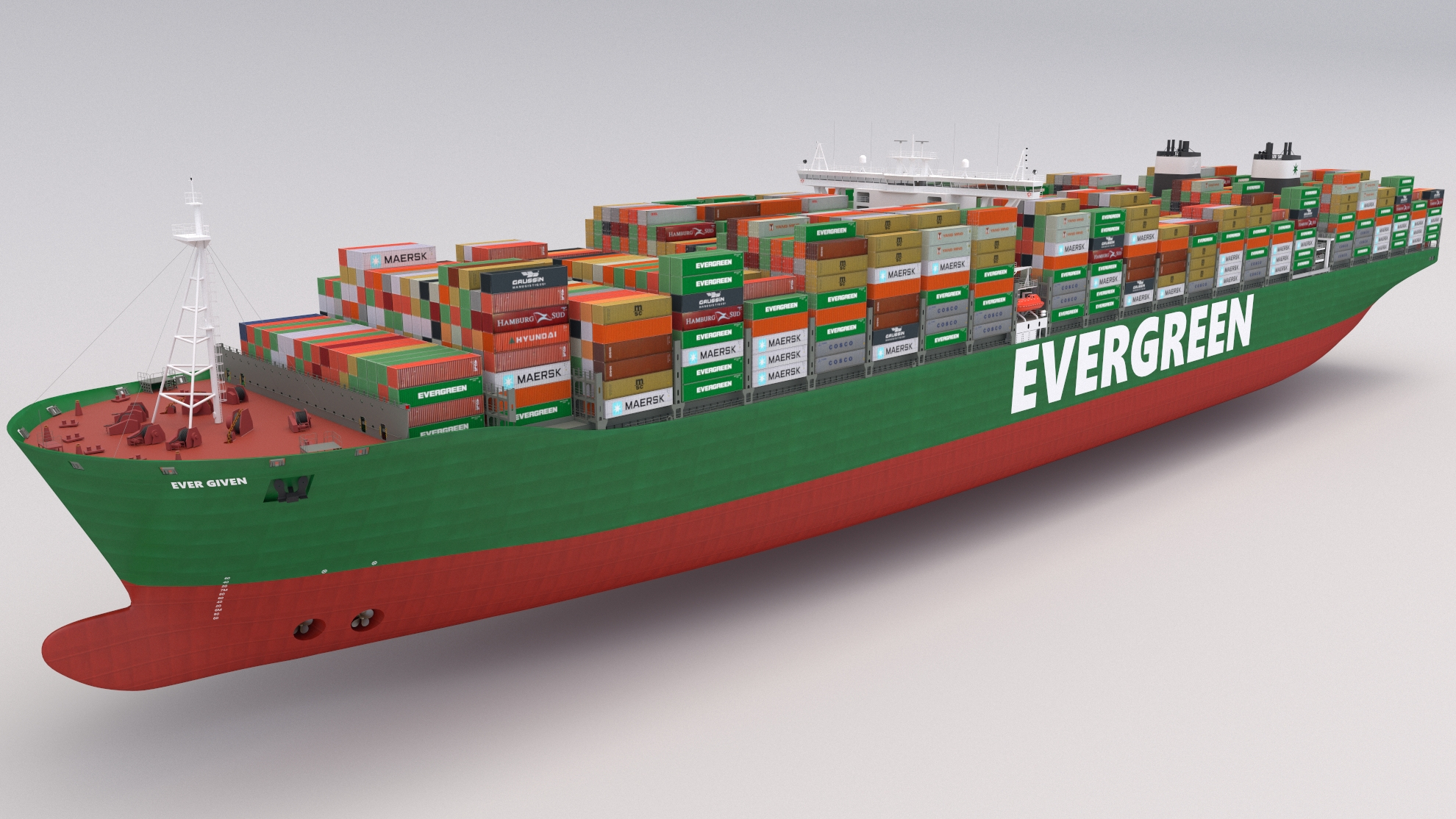 Ever Given Evergreen Container Ship 3D model - TurboSquid 1714430