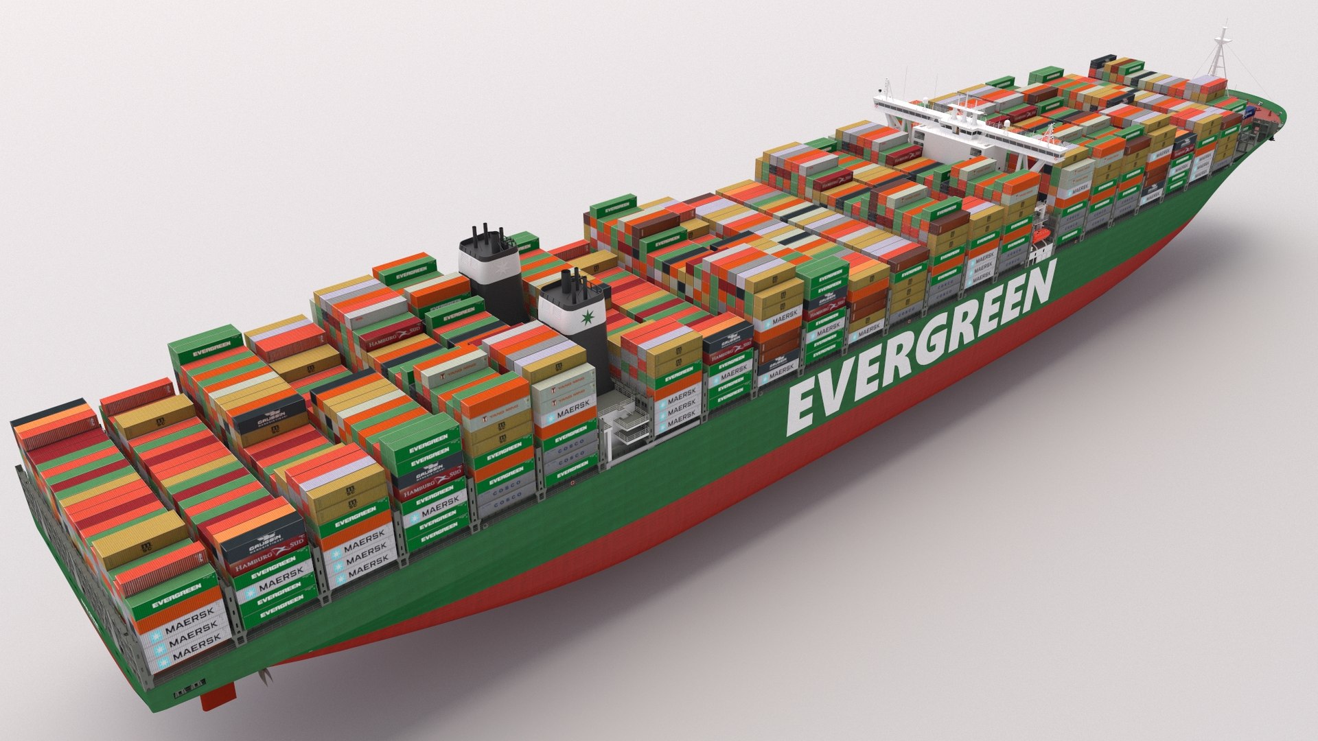Ever Given Evergreen Container Ship 3D Model - TurboSquid 1714430