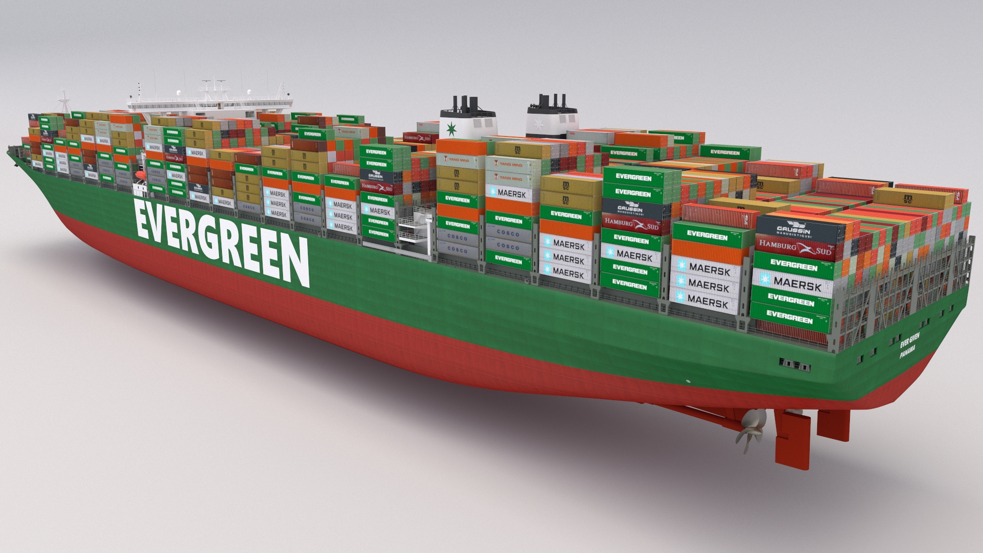 3D модель Ever Given Evergreen контейнеровоз - TurboSquid 1714430