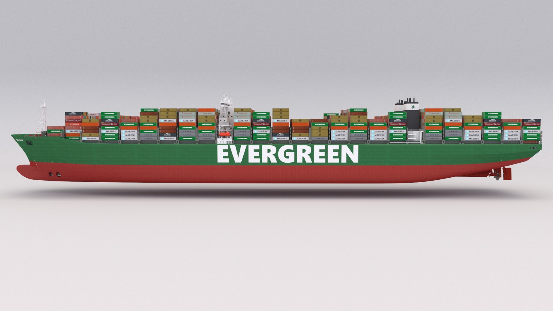 Ever Given Evergreen Container Ship 3D Model - TurboSquid 1714430