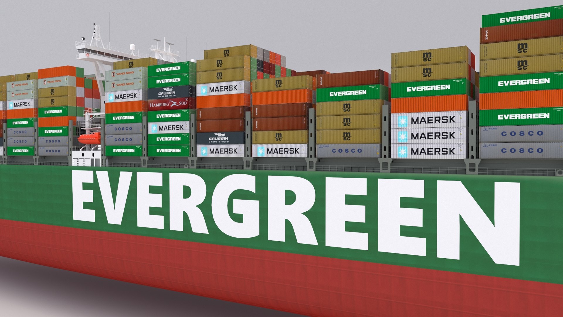 Ever Given Evergreen Container Ship 3D Model - TurboSquid 1714430