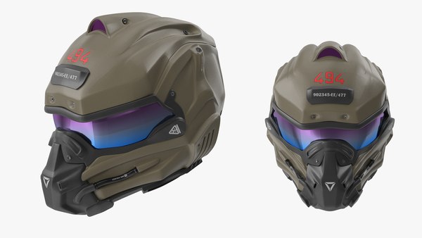 サイエンスフィクションの未来的なフルヘルメット3Dモデル - TurboSquid 1623906