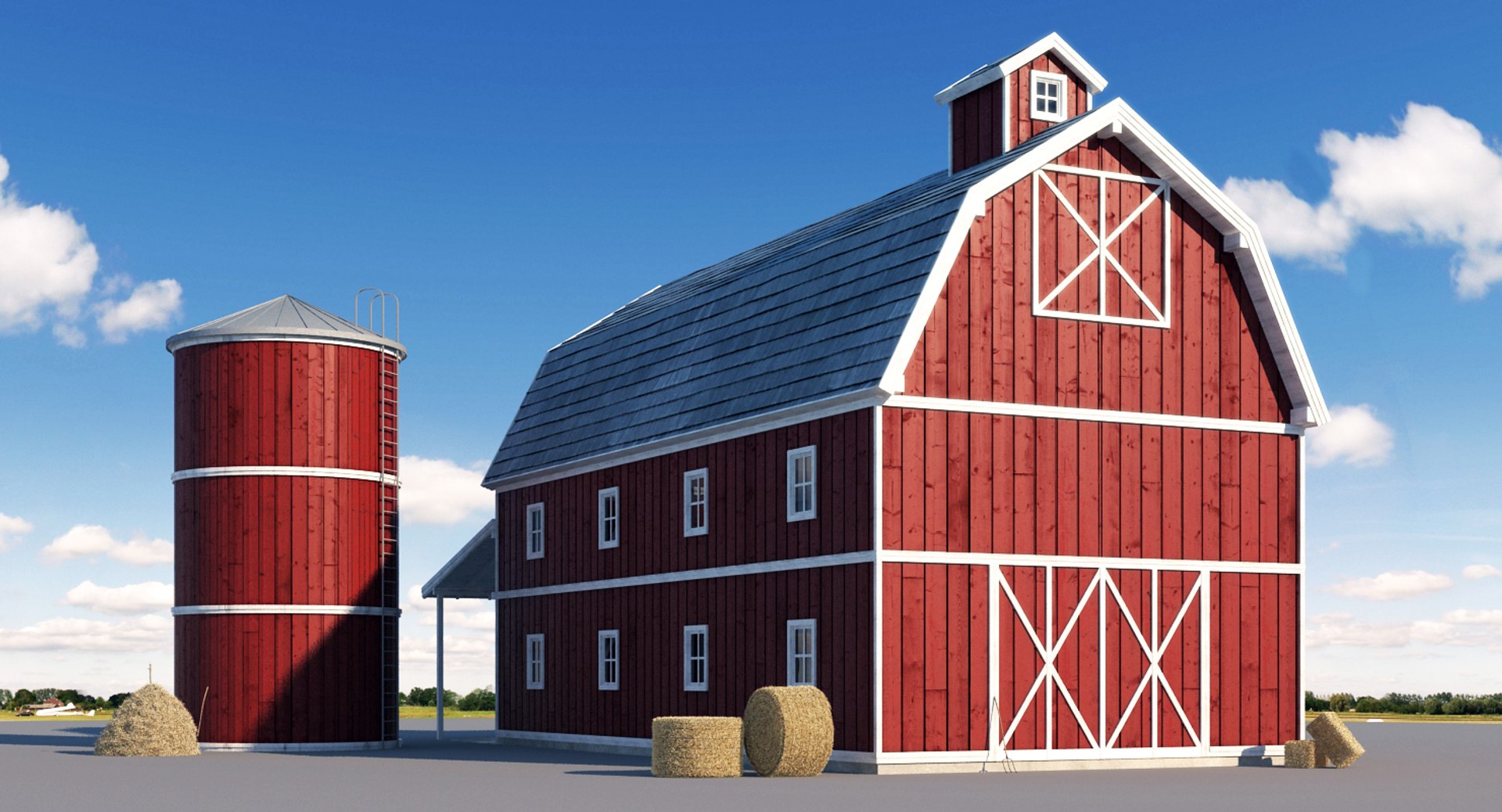 3d Model Farm Stack Realistic