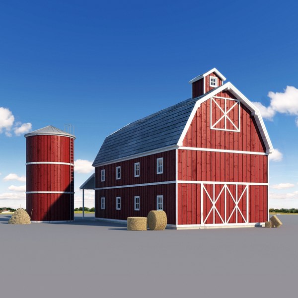 3d barn red model