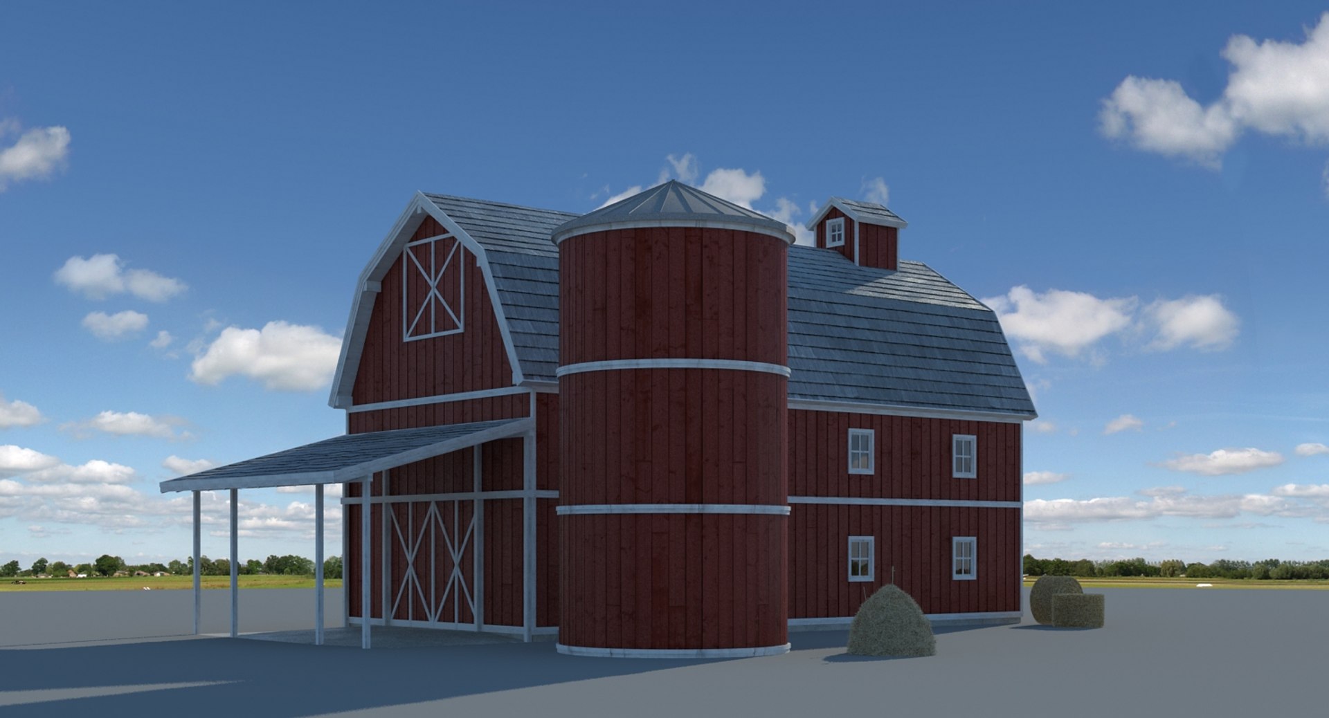 3d Model Farm Stack Realistic