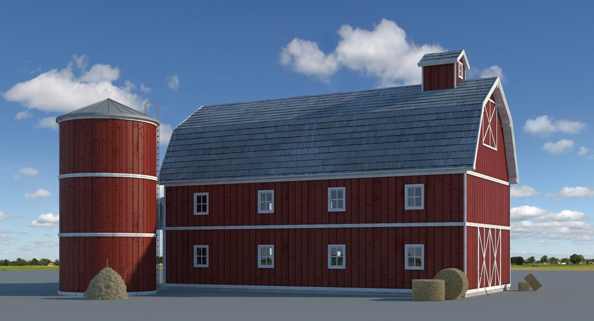 3d Model Farm Stack Realistic