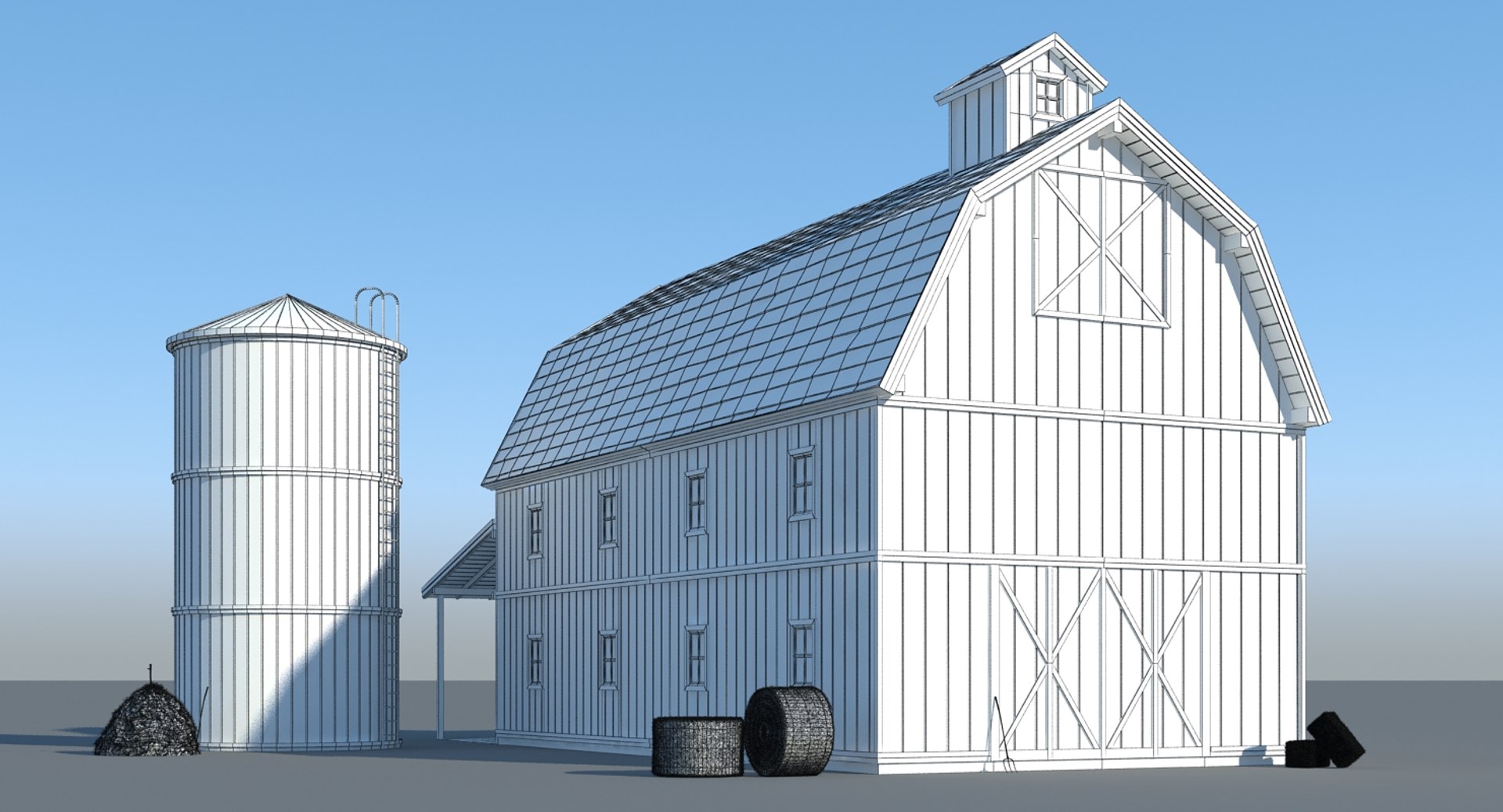 3d Model Farm Stack Realistic