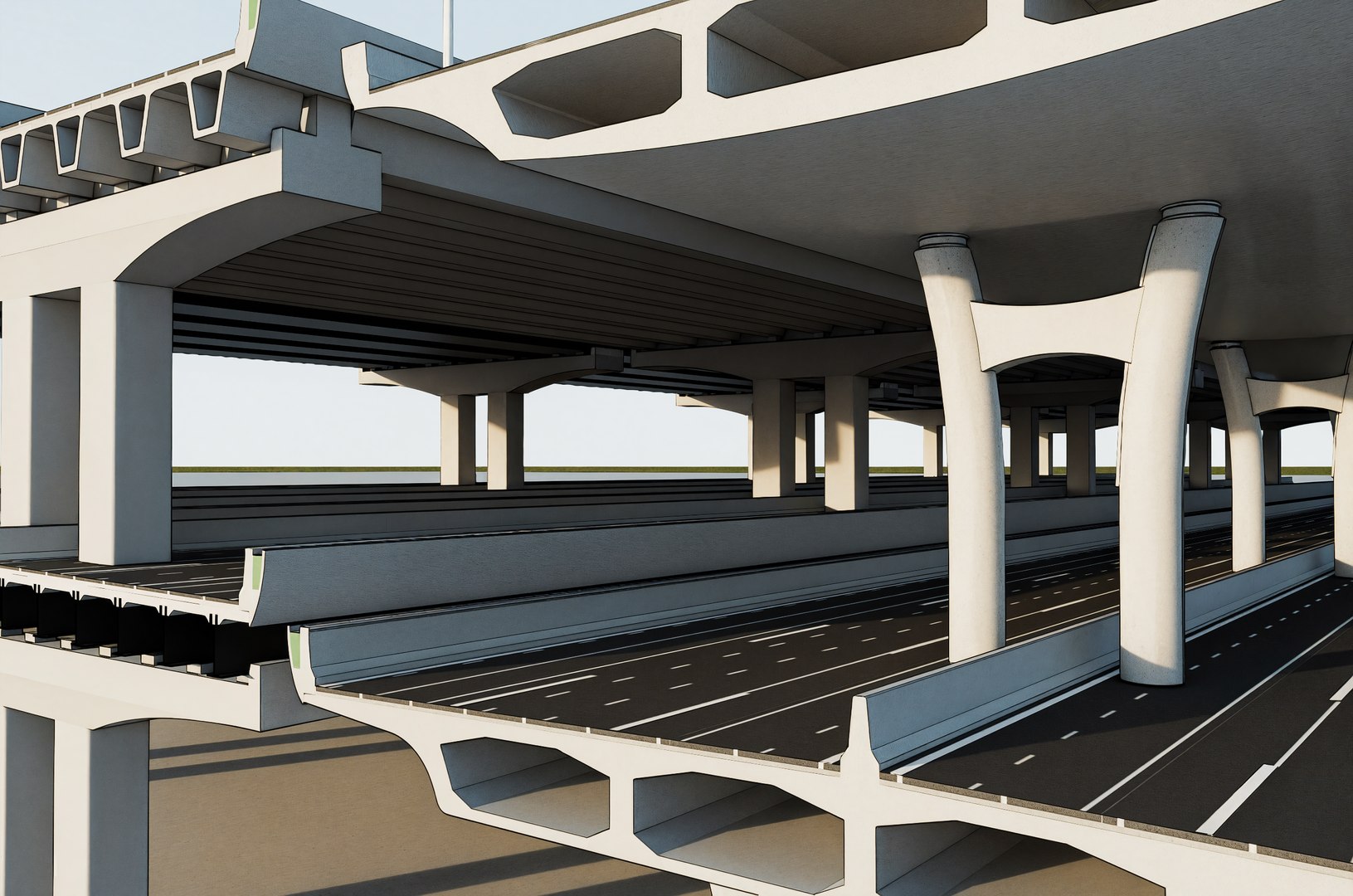 Highway Interchange 3D Model 3D Model 3D Model 3D Model - TurboSquid ...