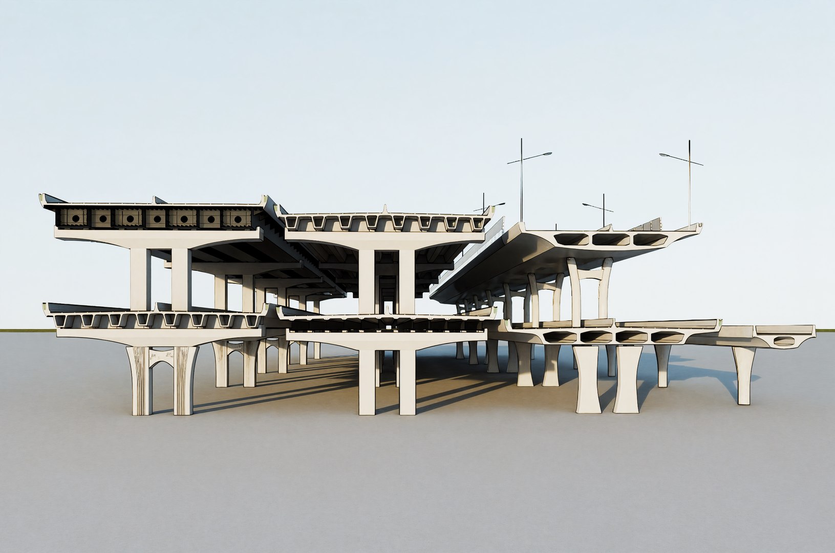 Highway Interchange 3D Model 3D Model 3D Model 3D Model - TurboSquid ...