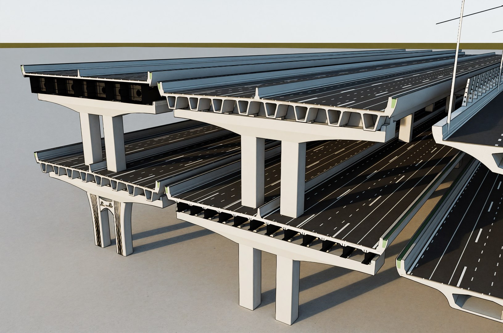 Highway Interchange 3D Model 3D Model 3D Model 3D Model - TurboSquid ...