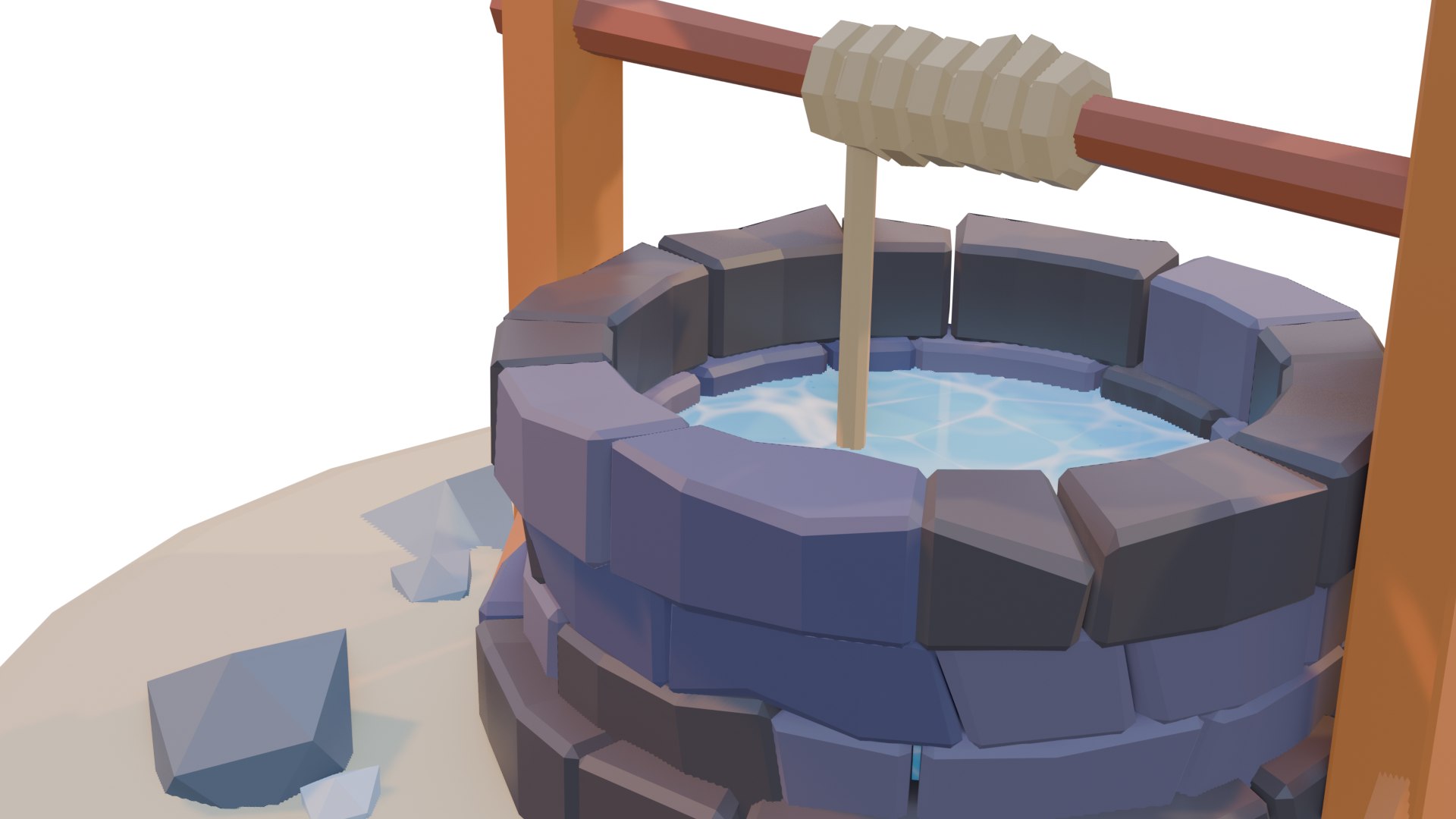 Low Poly Water Well 3D Model - TurboSquid 2255127
