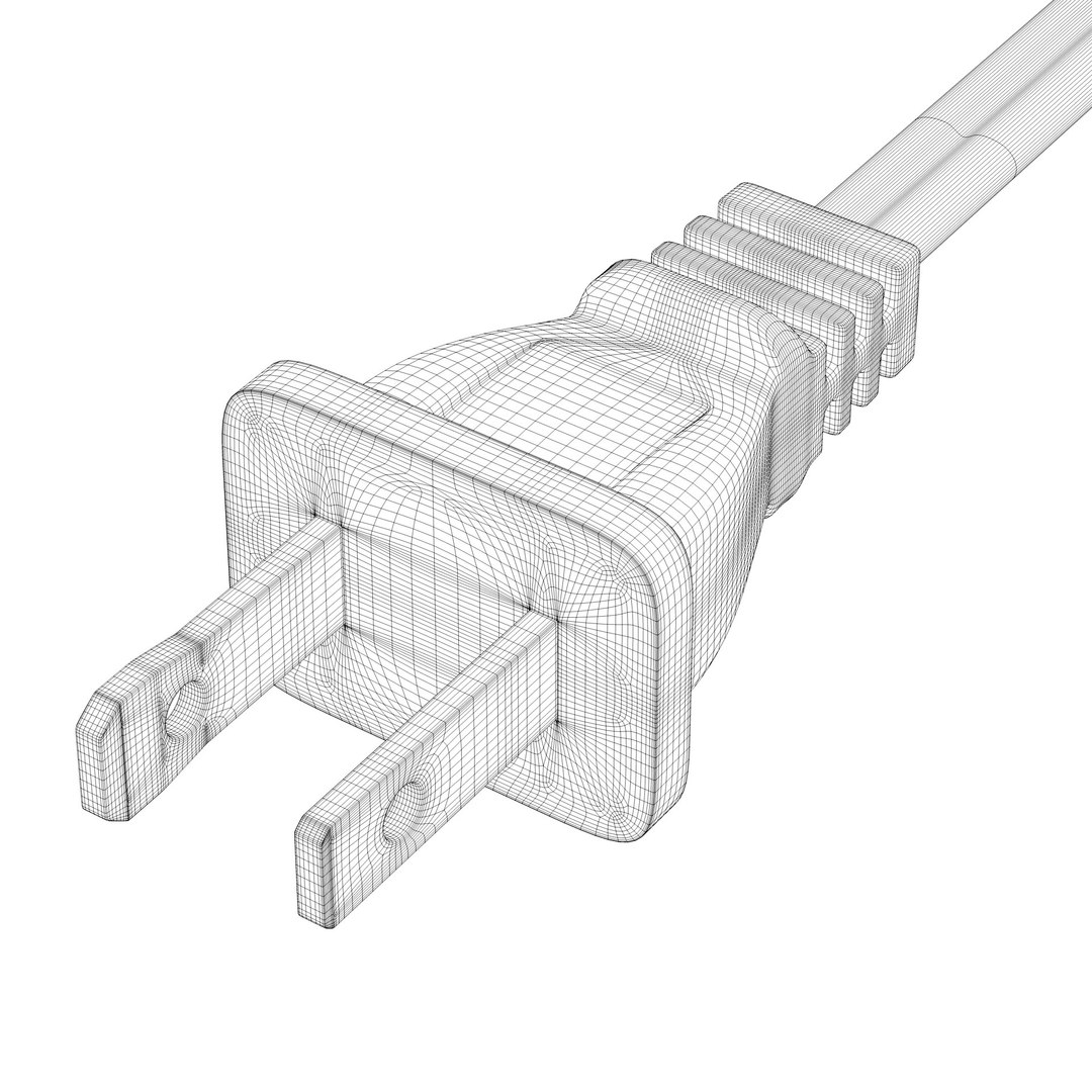 Closeup Power Cord 3D Model - TurboSquid 1660745
