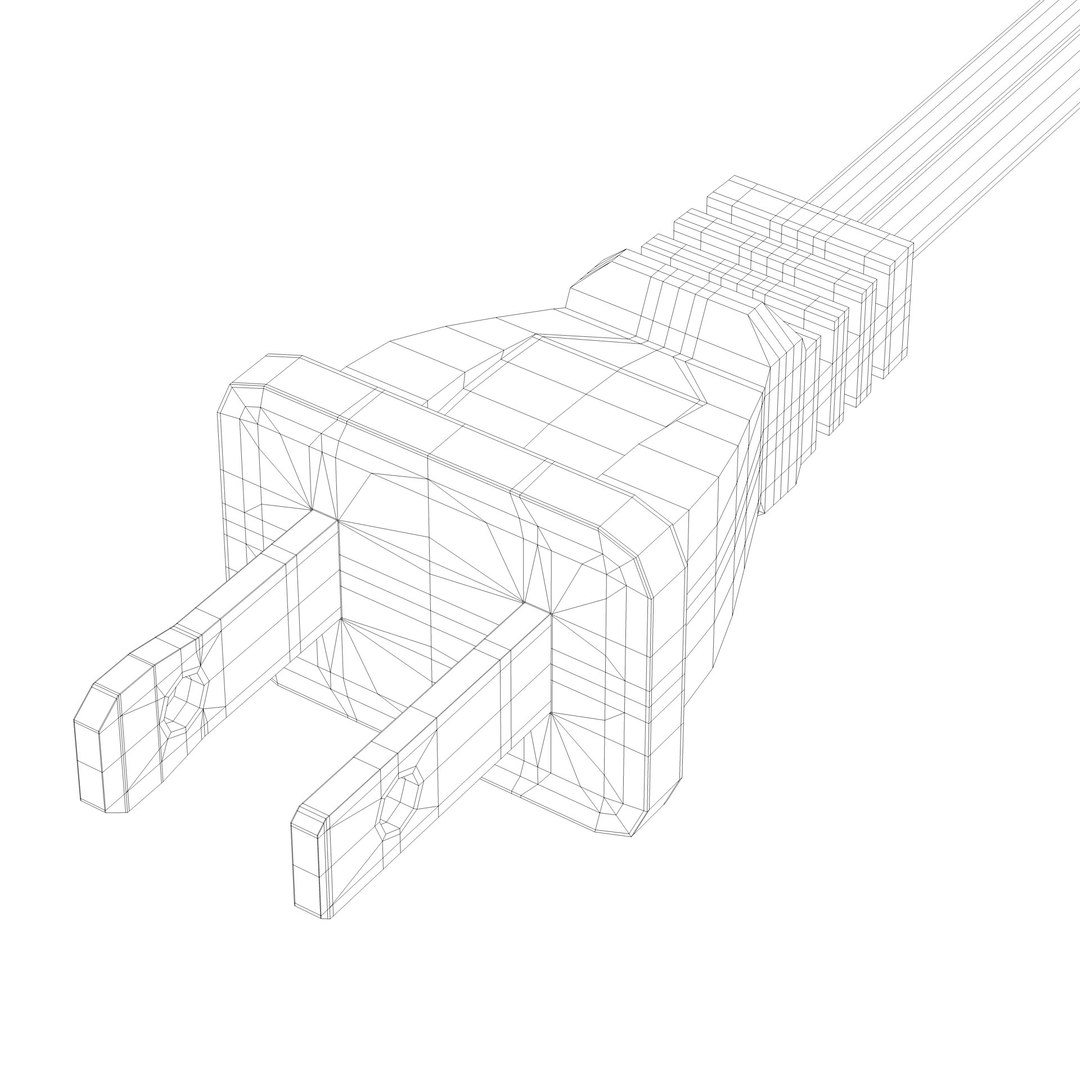 Closeup Power Cord 3D Model - TurboSquid 1660745
