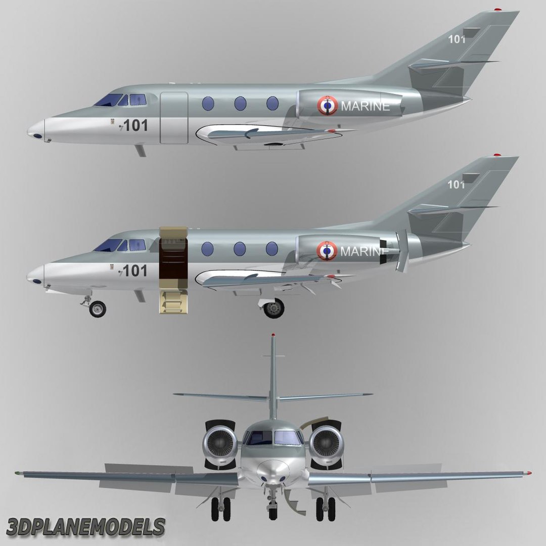 Dassault Falcon 10 French 3d 3ds