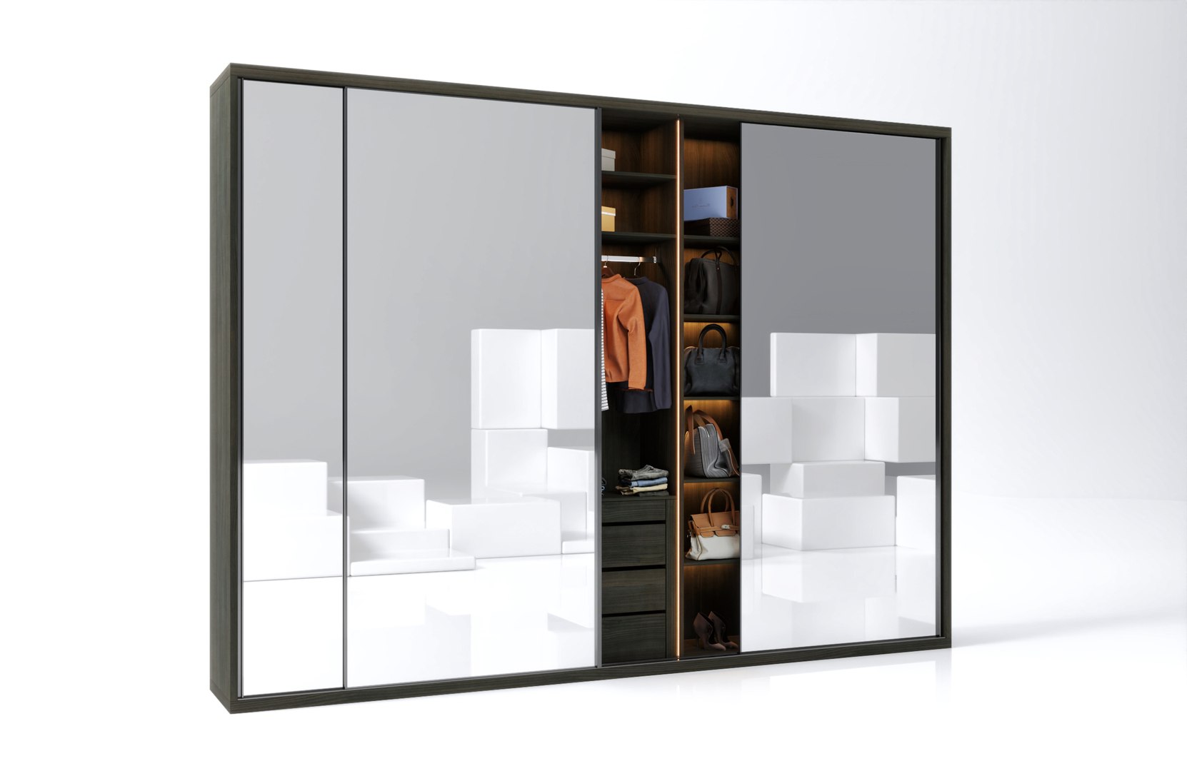 Sliding Door Wardrobe 3D Model - TurboSquid 2228092