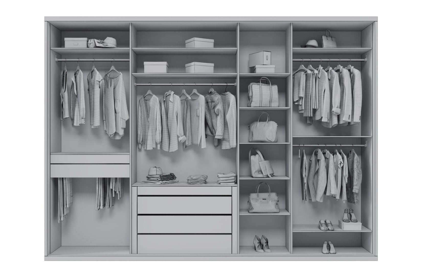 Sliding Door Wardrobe 3D Model - TurboSquid 2228092