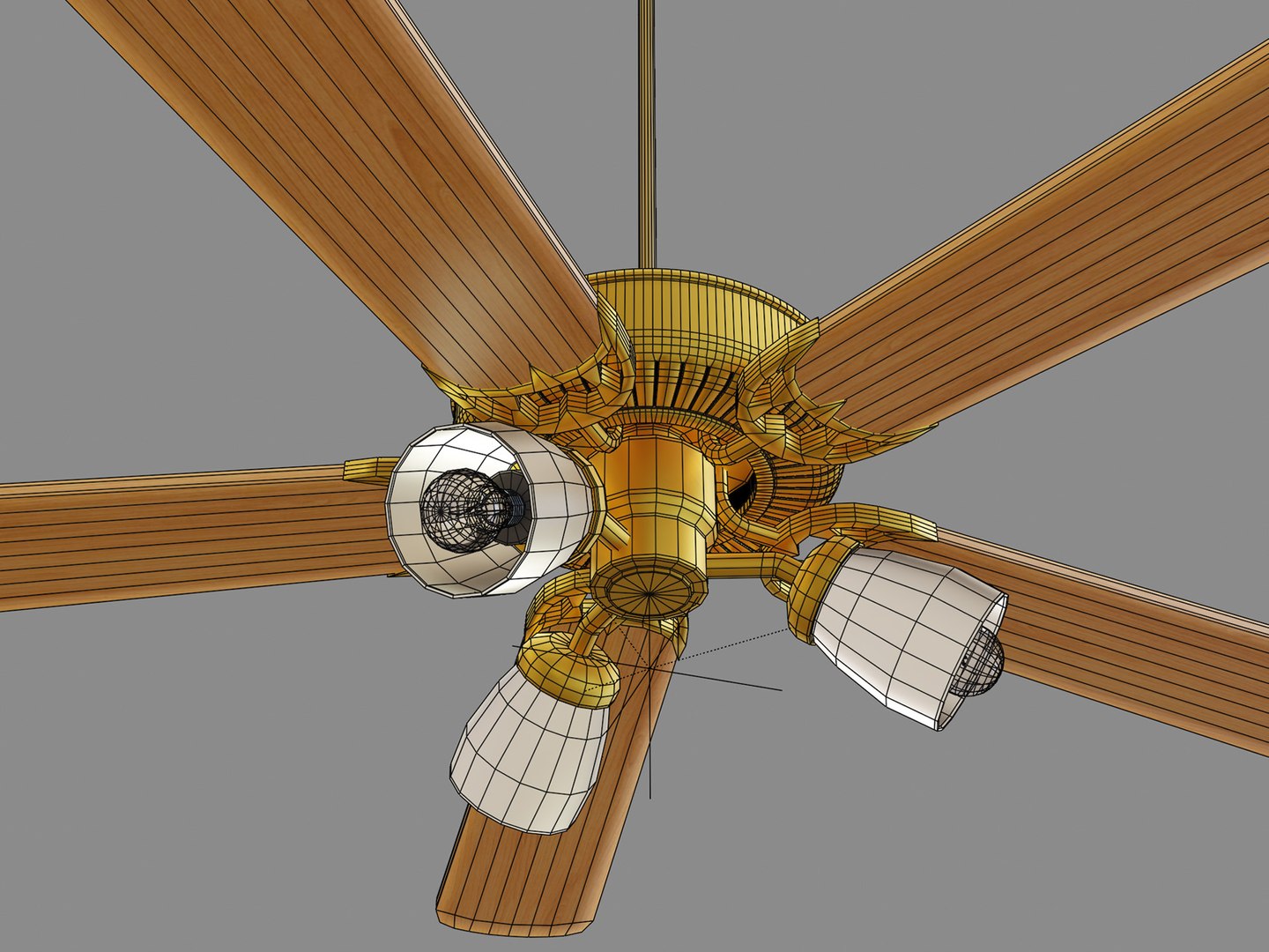 3D Ceiling Fan With Light Model - TurboSquid 1836994