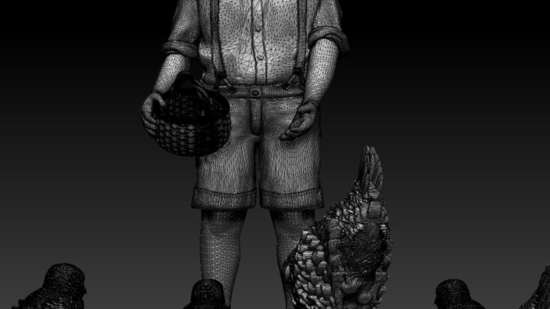 3D Model Boy And Chicken - TurboSquid 1778941
