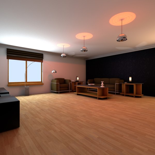 3d exquisite living room model