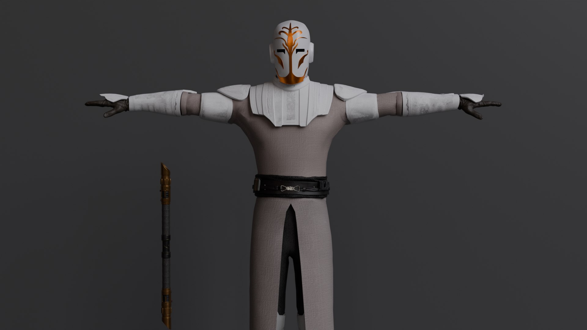 3D Jedi Temple Guard Rigged 3D Asset And High Quality Lightsaber ...