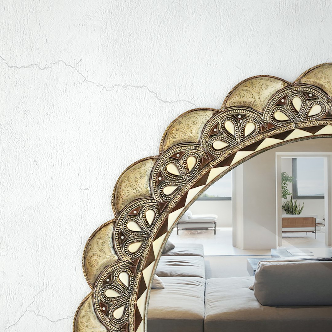 3D Vintage Scalloped Metal Work Mirror - TurboSquid 2129799