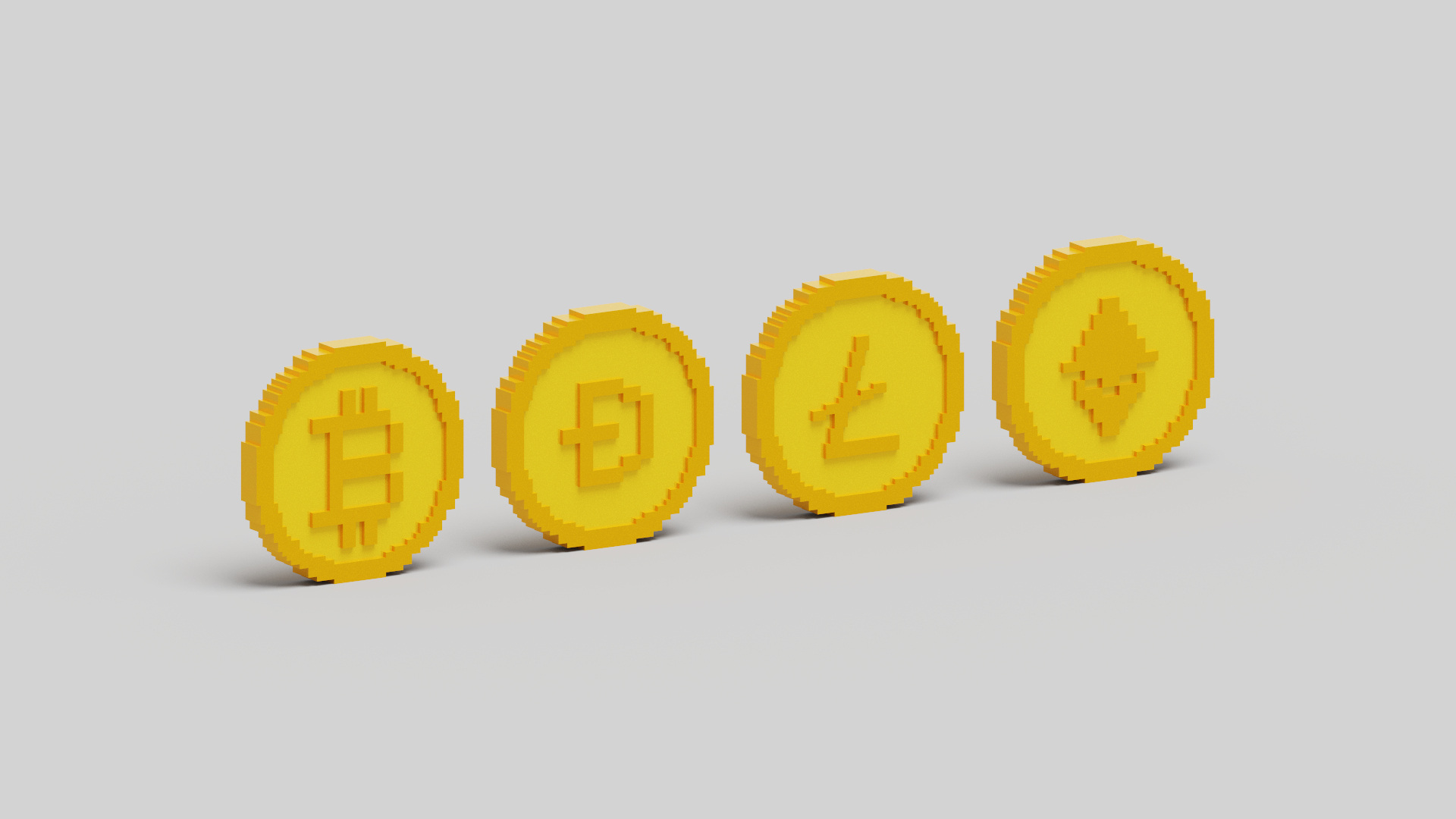 Cryptocurrency Coin Pack Low-poly 3D Model - TurboSquid 1893271