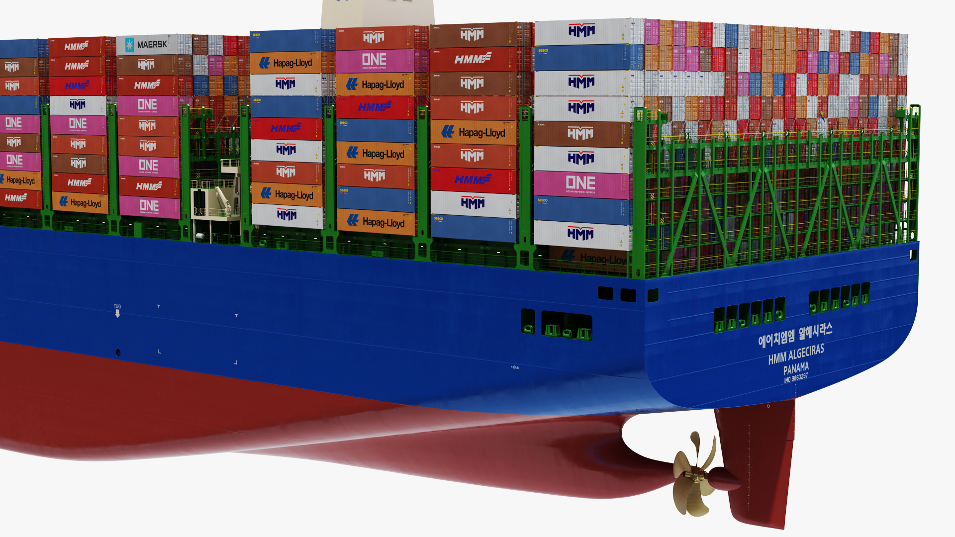 HMM Algeciras Class Container Ship 3D model - TurboSquid 1761925