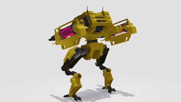 Mech war tank yellow series 3D model - TurboSquid 2039906
