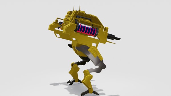 Mech war tank yellow series 3D model - TurboSquid 2039906