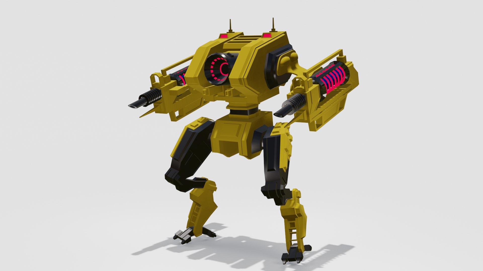 Mech war tank yellow series 3D model - TurboSquid 2039906