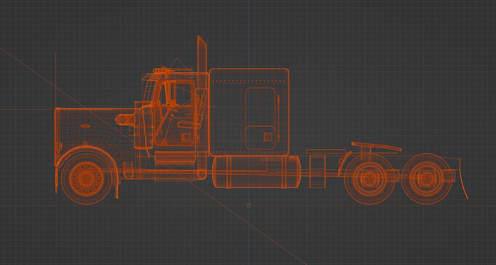 Realistic Peterbilt 359 With Interior And Low Poly Count 3D Model ...
