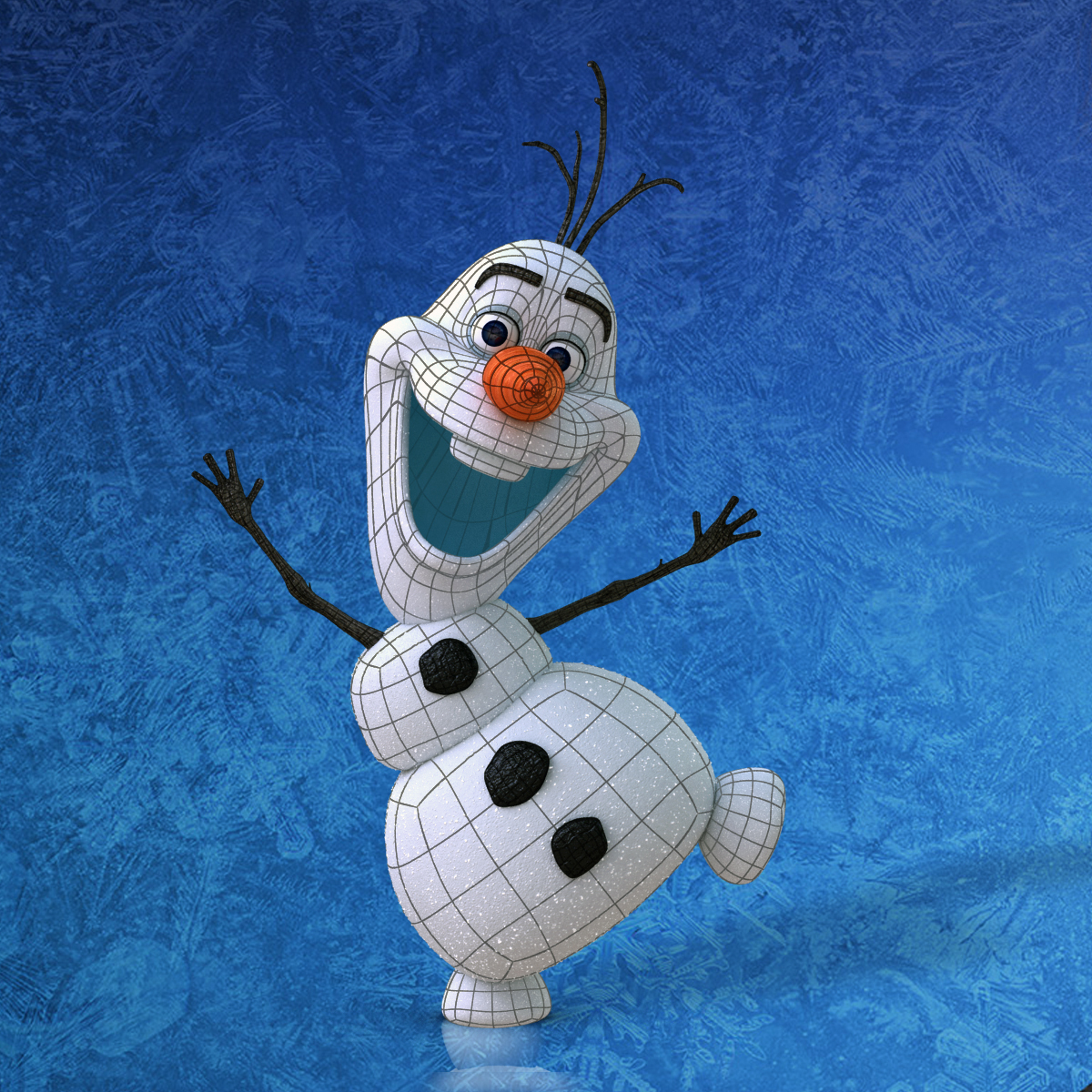 olaf characters frozen 3d max