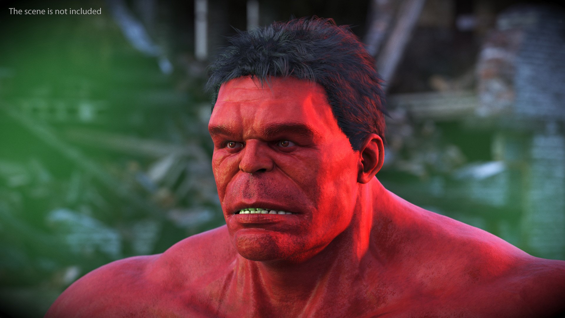 Red Hulk A-Pose Fur 3D Model - TurboSquid 2410964