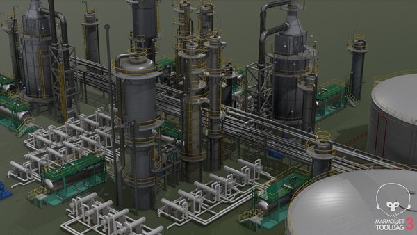 3D oil refinery model - TurboSquid 1491260