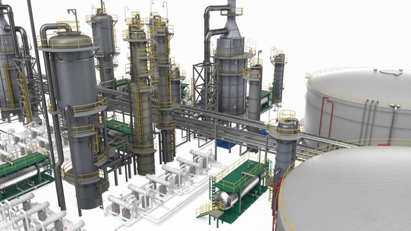 3D oil refinery model - TurboSquid 1491260