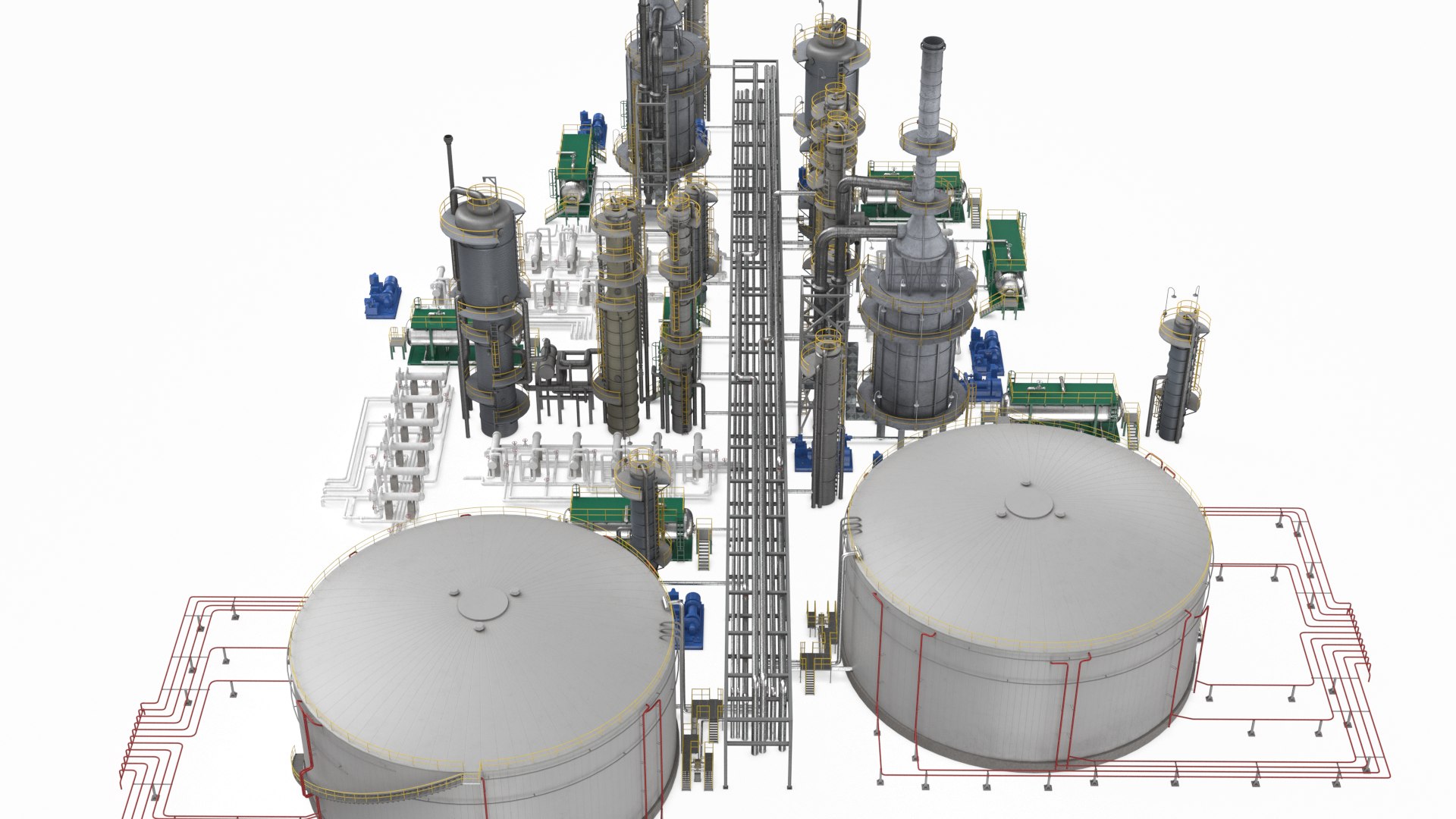 3D oil refinery model - TurboSquid 1491260