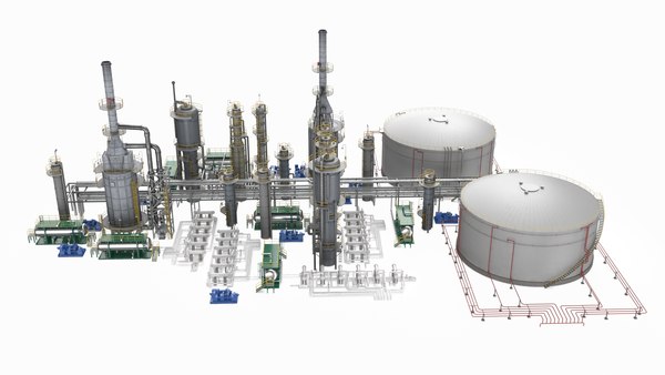 3D oil refinery model - TurboSquid 1491260