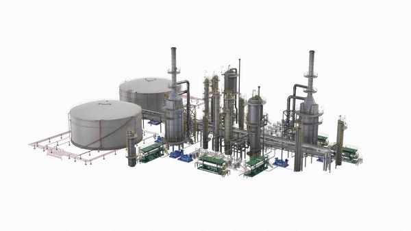 3D oil refinery model - TurboSquid 1491260
