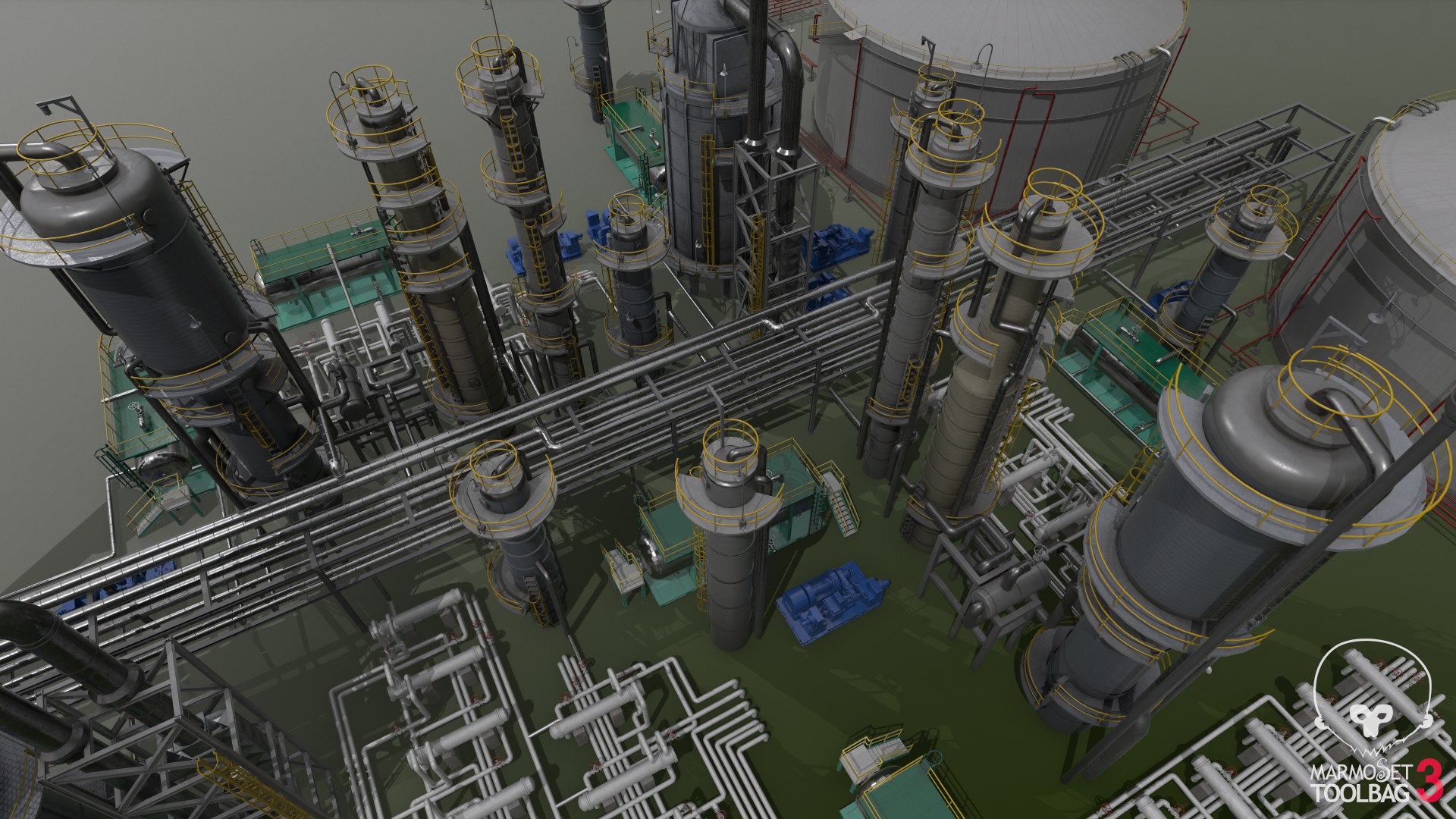 3D oil refinery model - TurboSquid 1491260