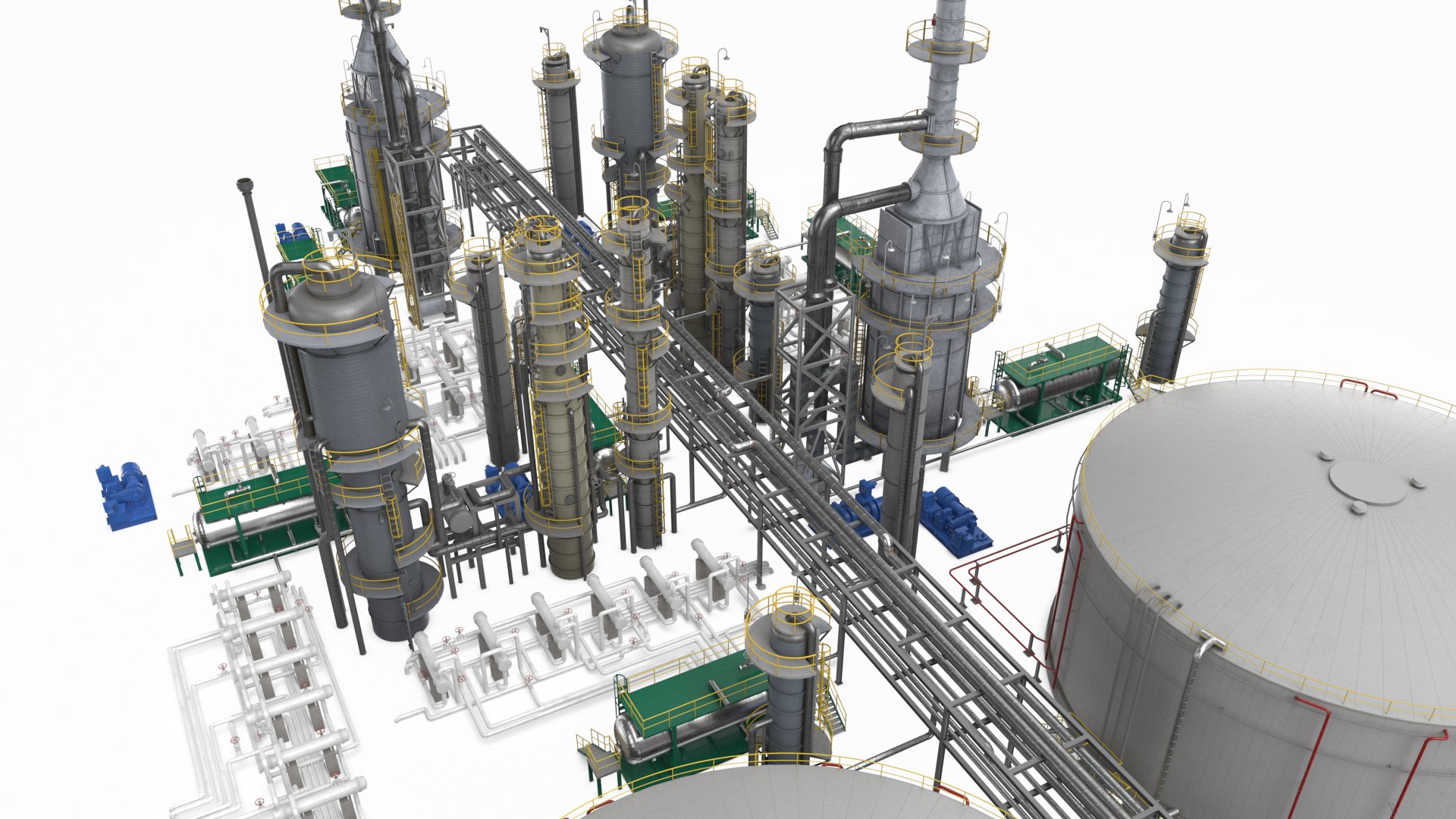 3D oil refinery model - TurboSquid 1491260