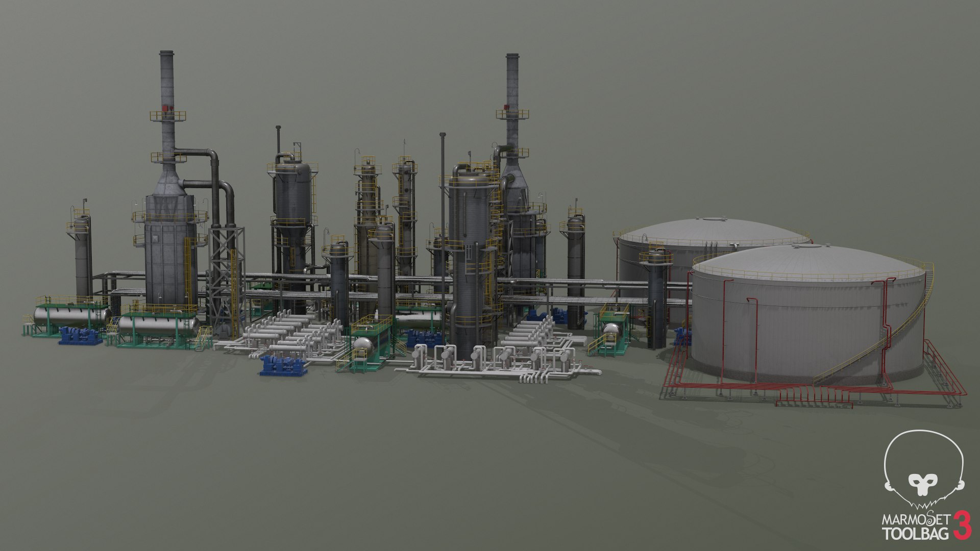 3D oil refinery model - TurboSquid 1491260