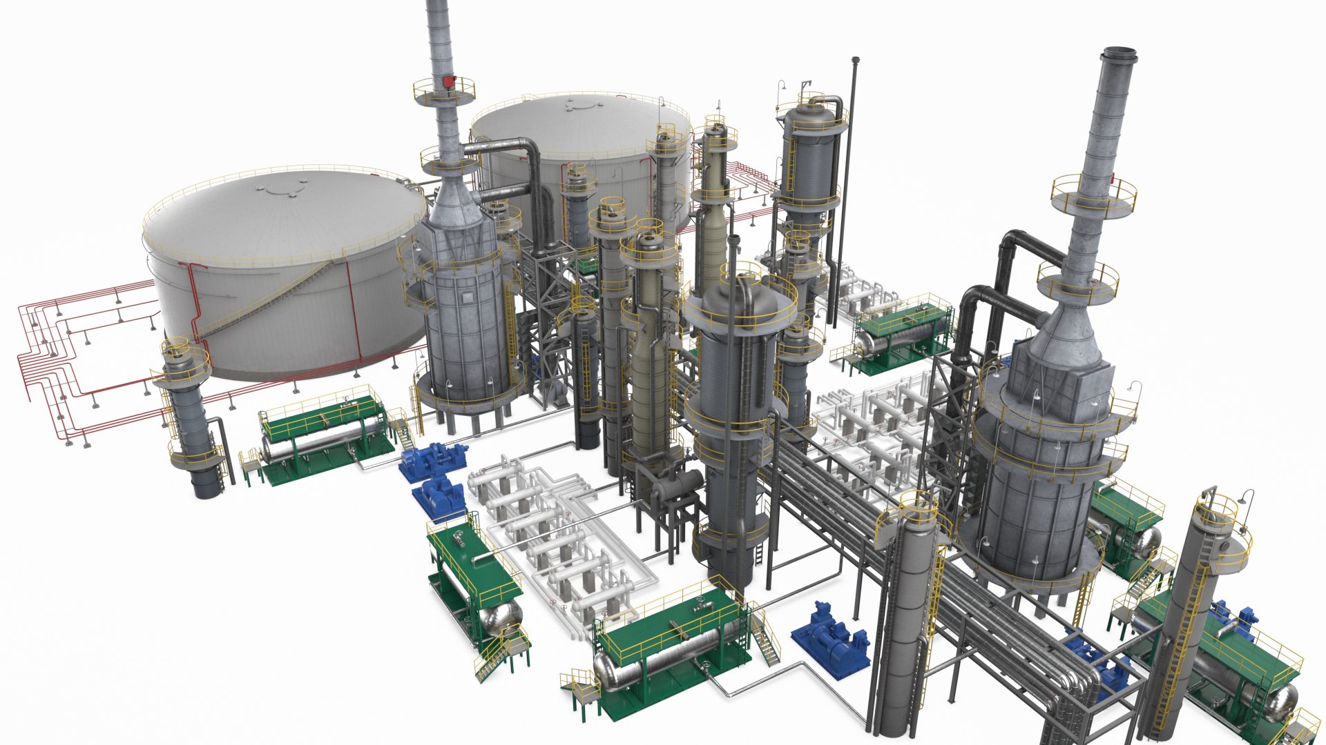 3D oil refinery model - TurboSquid 1491260