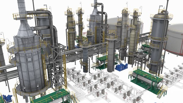 3D oil refinery model - TurboSquid 1491260