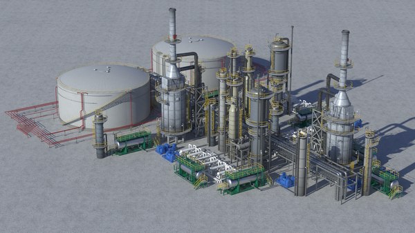 3D oil refinery model - TurboSquid 1491260