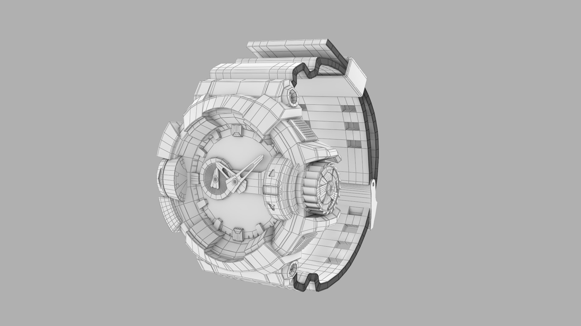 Casio G-Shock GA-400GB Garish Series Watche Silver RED Blender 3D Model ...