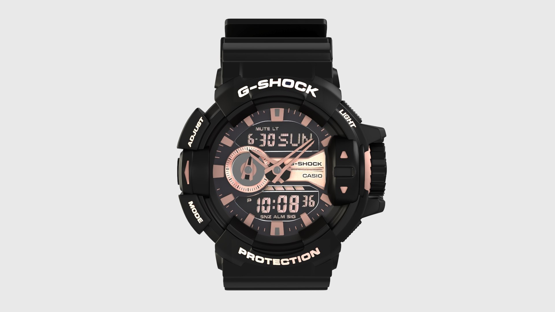 Casio G-Shock GA-400GB Garish Series Watche Silver RED Blender 3D Model ...
