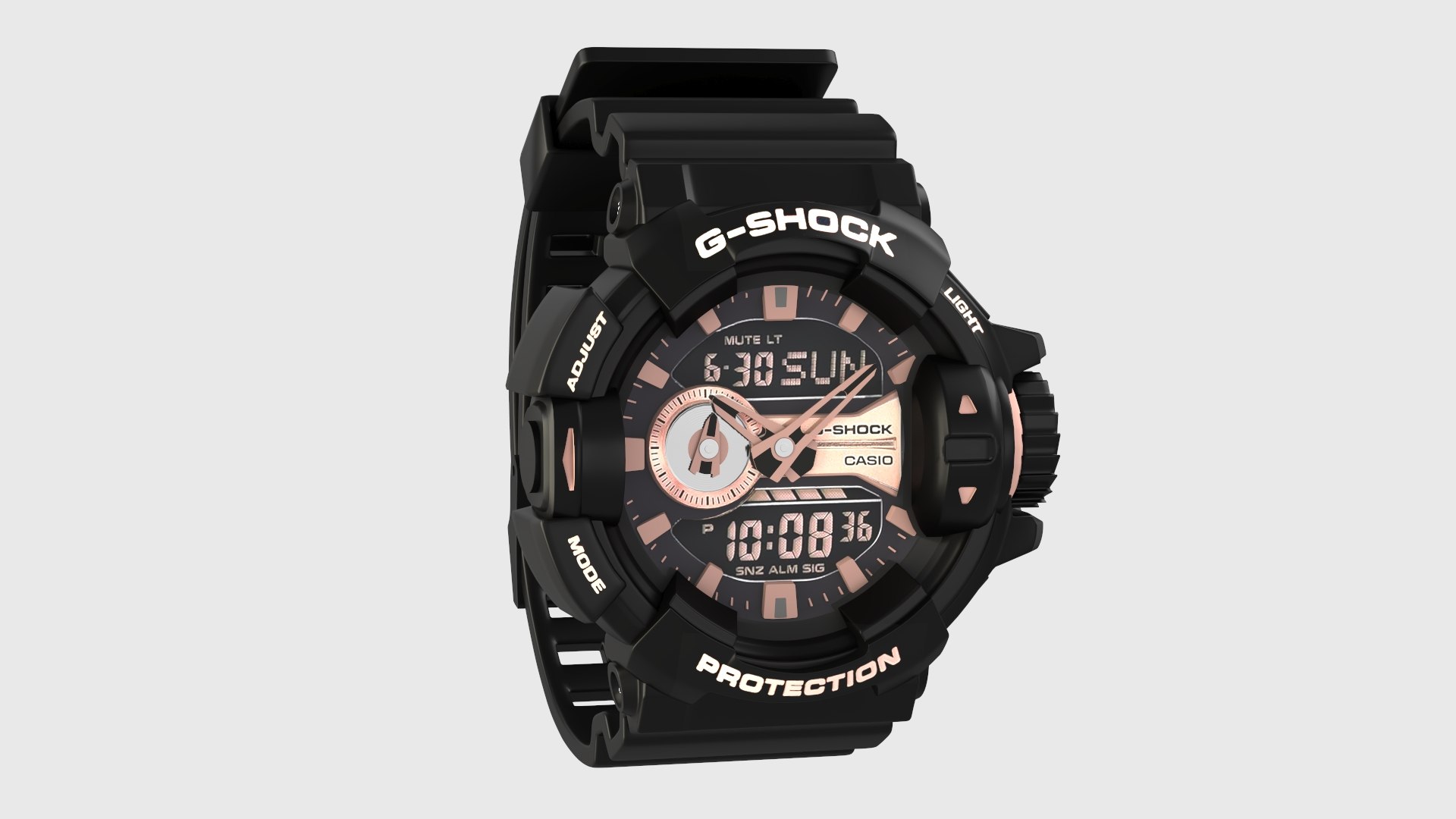 Casio G-Shock GA-400GB Garish Series Watche Silver RED Blender 3D Model ...